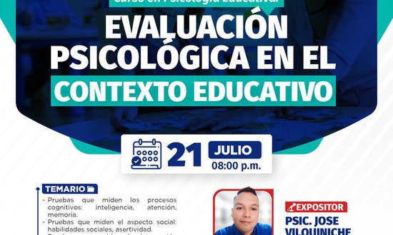 CURSO EN PSICOLOGÍA EDUCATIVA: EVALUACIÓN PSICOLÓGICA EN EL CONTEXTO ...
